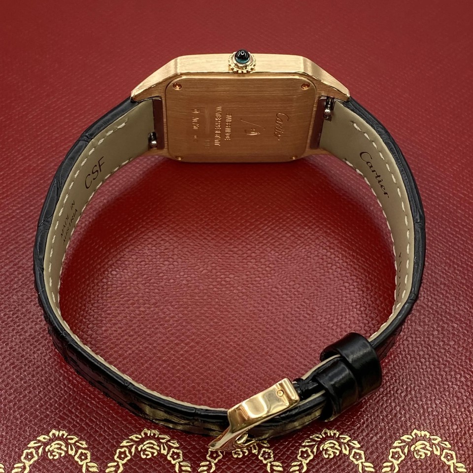 Cartier Santos Dumont 18k Rose Gold Silver Dial Quartz Ladies Watch ...