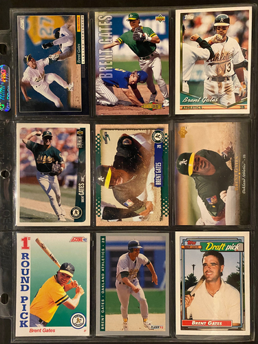 BRENT GATES, Lot of 12, MLB, Baseball Trading Cards, Pre-owned, Unused ...