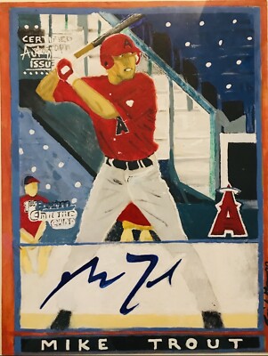 Original Acrylic Mike Trout Rookie Card Print. Signed by Artist | eBay