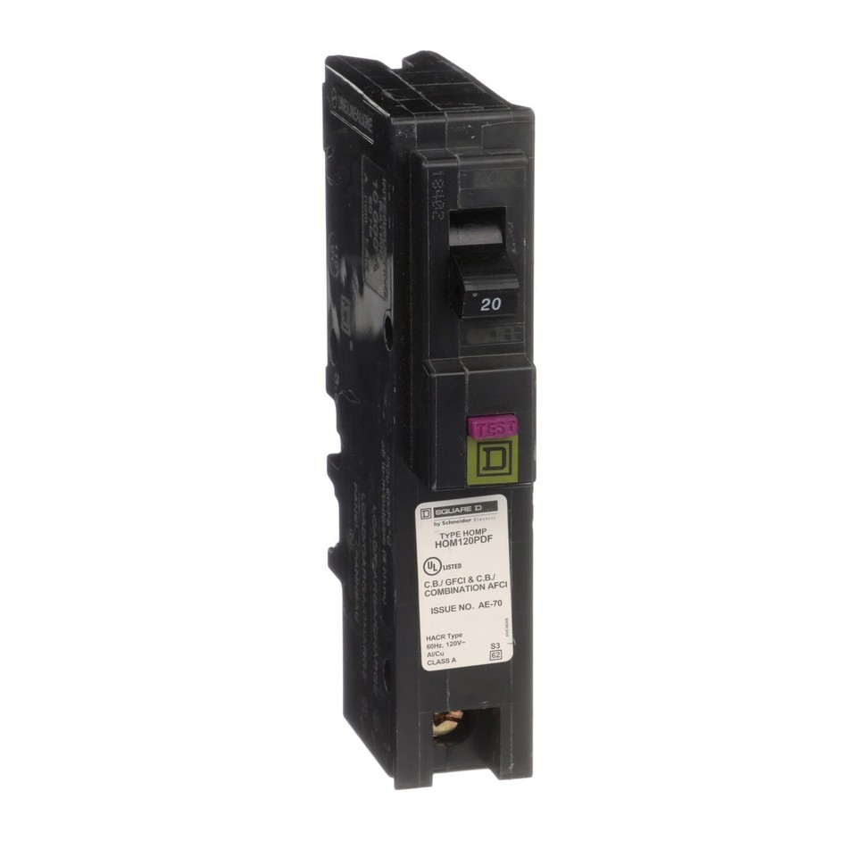 Square D HOM120PDF HomeLine Single Pole, 20A Dual Function Circuit ...