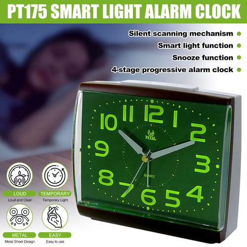 Silent Luminous Bedside Alarm Clock Glow in the Dark Clock Battery ...