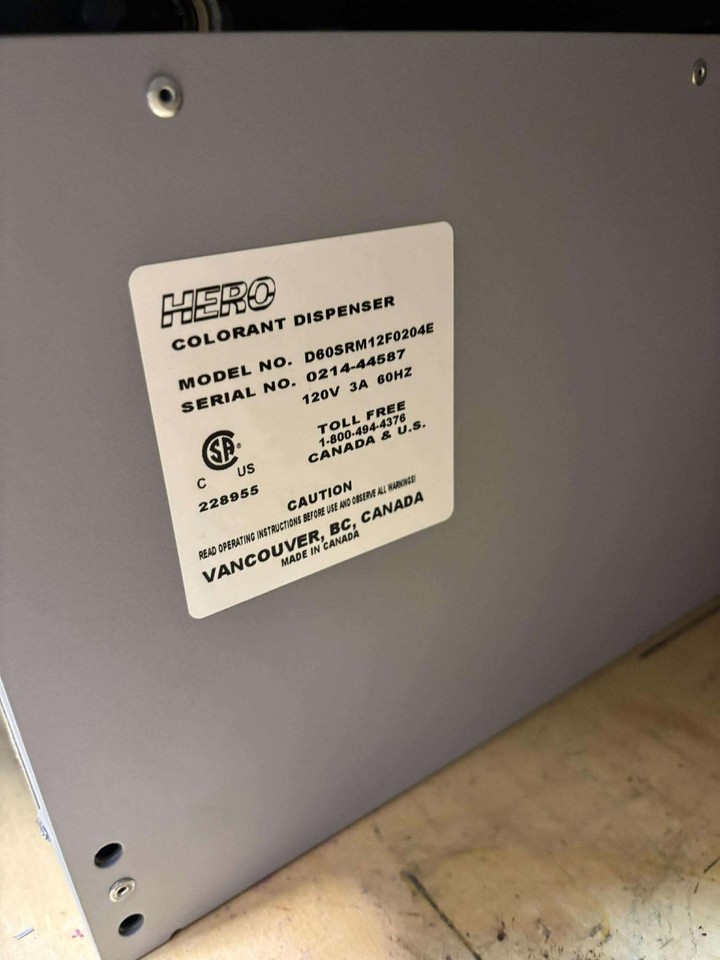 Hero D60SRM 12 Canister Colorant Dispenser w/ Extras | eBay