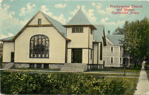 Vintage Postcard Presbyterian Church and Manse Clarksville IA Butler ...