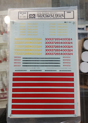 MICRO SCALE 87-182 UTAH RAILWAY DIESELS DECAL SHEET | eBay