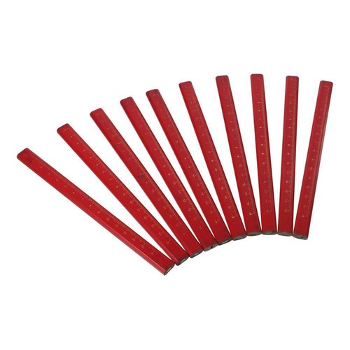 10pcs Red Carpenter Pencils Wooden Woodworking Marking Tool Carpentry ...