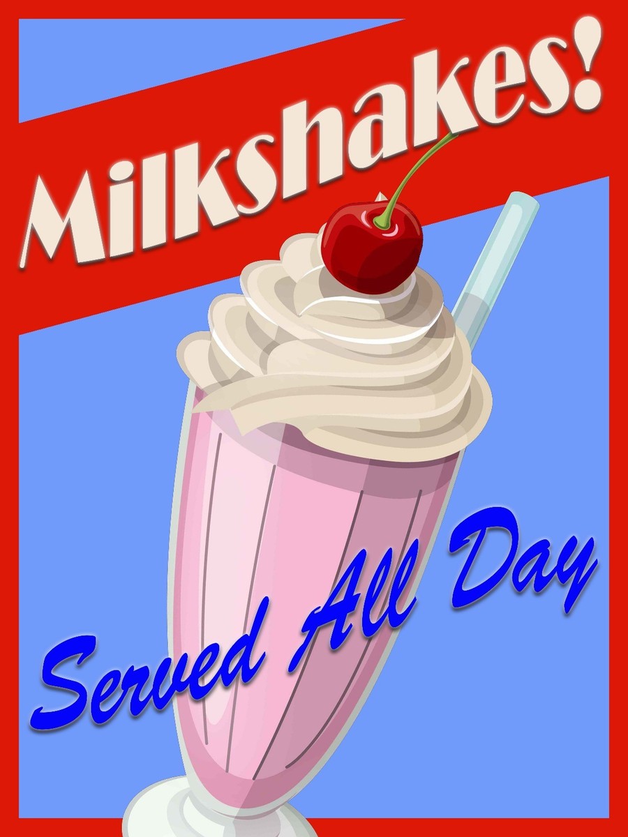 Milkshake Tin Sign SQ DGLZ] Milkshake Metal Sign Vintage Plaque Tin