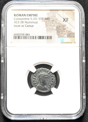 Constantine II,AD 337-340 ROMAN EMPIRE AE3/4 BI Nummus NGC XF Extra ...