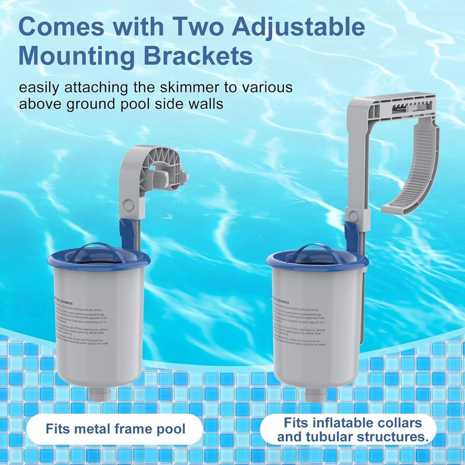 Versatile Floating Pool Skimmer - Automatic Debris Removal for All Pool ...