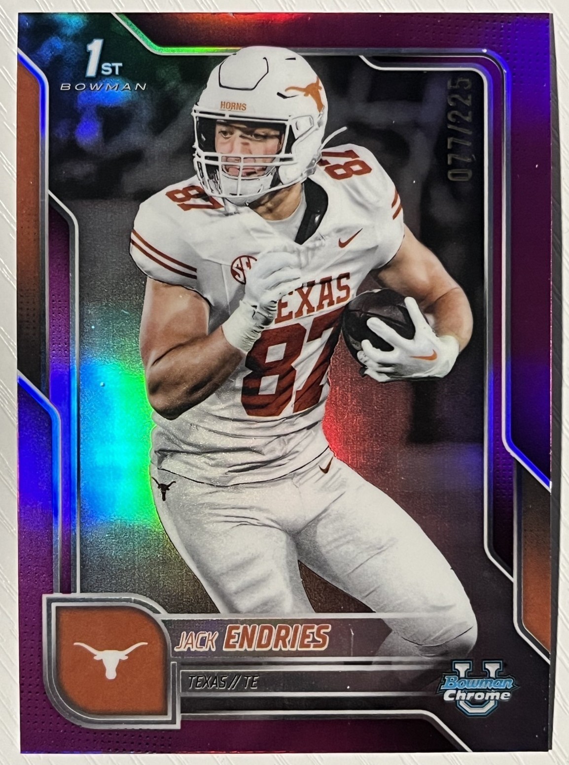 2025 Bowman University Chrome - Jack Endries #78 Fuchsia Refractor /225 ...