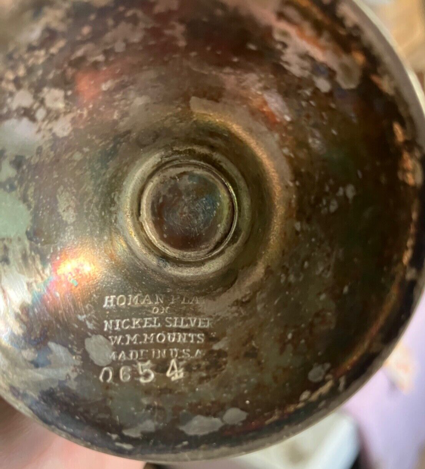 Vintage W.M. Mounts Sugar Bowl & Creamer Homan Plate on Nickel Silver ...