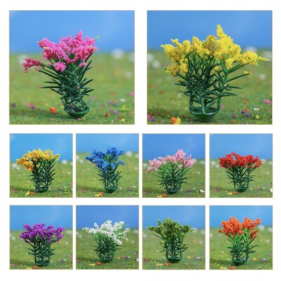 50Pcs Mini Colorful Flower Model HO Scale Train Layout Garden Scenery ...