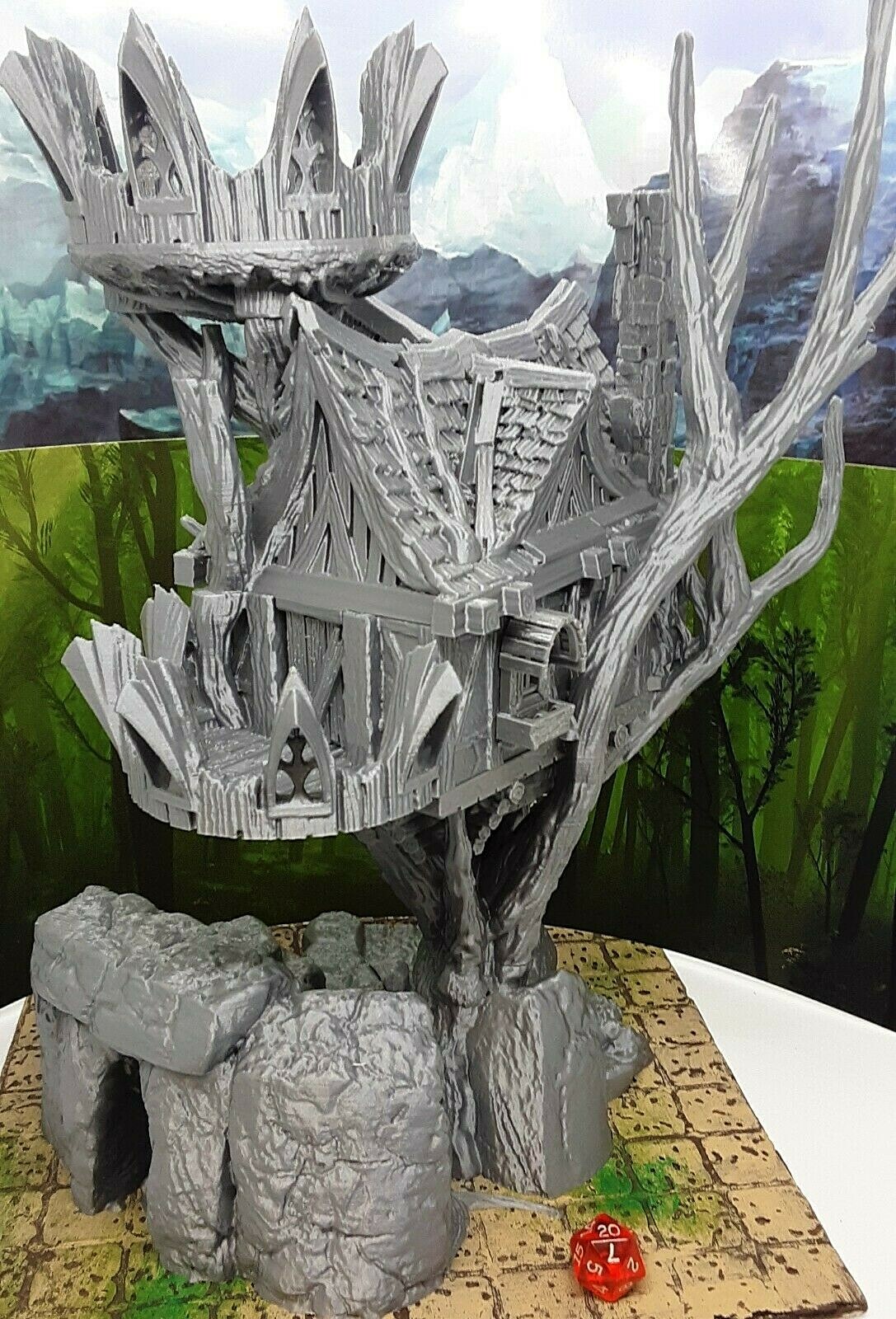 4 Piece Modular Elvish Treehouse Watchtower Tree Fort Scatter Terrain ...