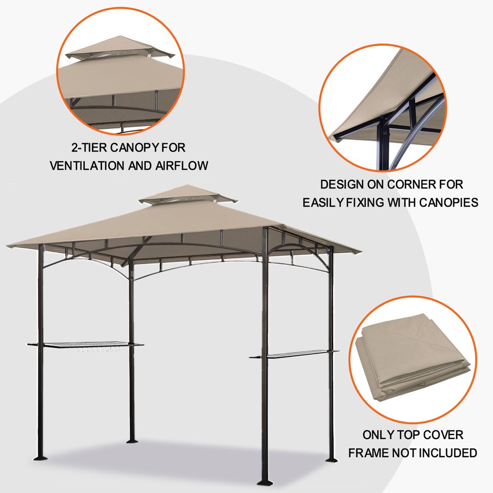 Canopy Replacement Cover Grill BBQ Gazebo Replacement Canopy Top ...