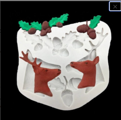 deer head buck acorn mold food safe fondant clay resin FAST Free Ship ...