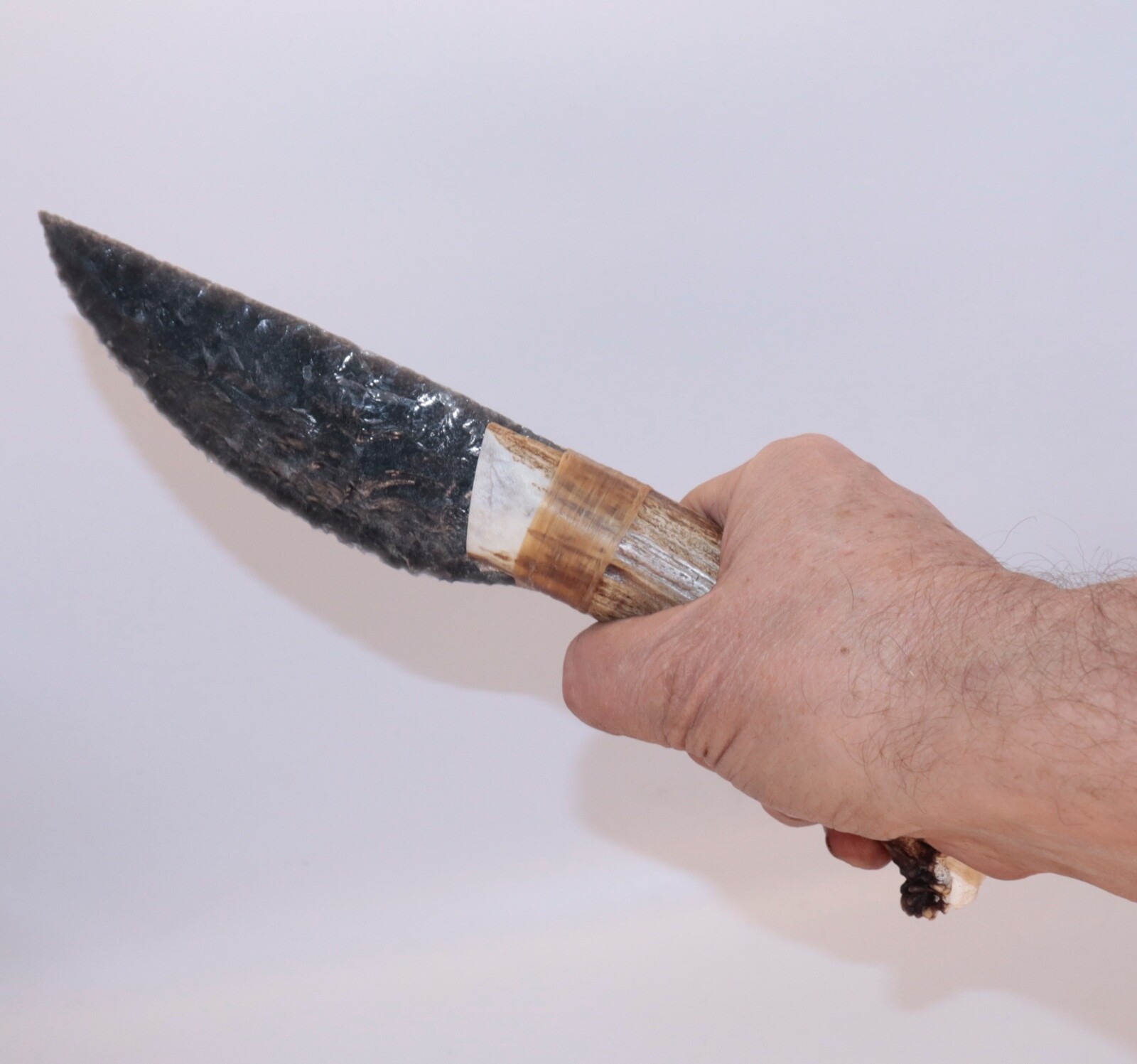 Knapped Obsidian Antler Handle Primitive Knife Enoch of White Sage ...