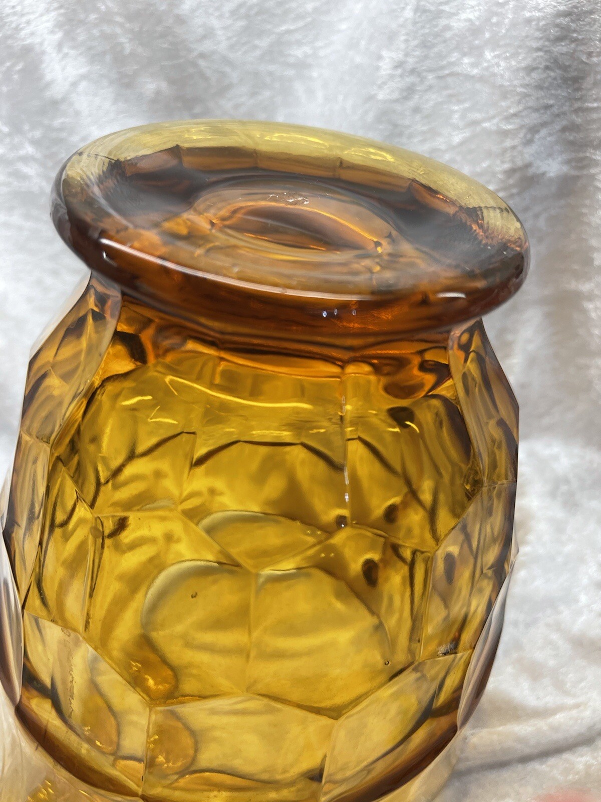 Vintage Small 7.5” Viking Georgian Honeycomb Amber Glass Pitcher Ice ...