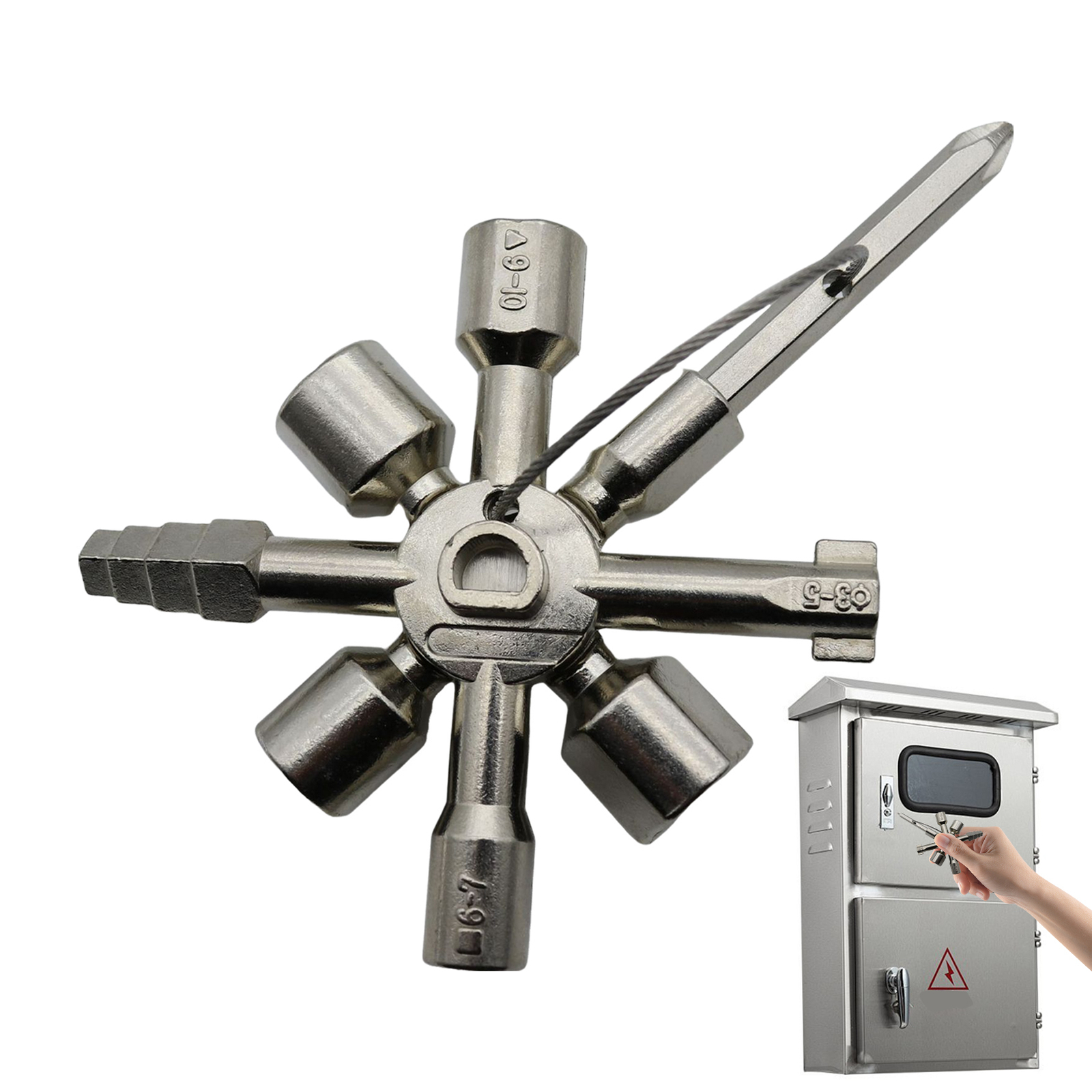 10in1 Electrician Plumber Cross Switch Wrench Triangle Key Wrench ...