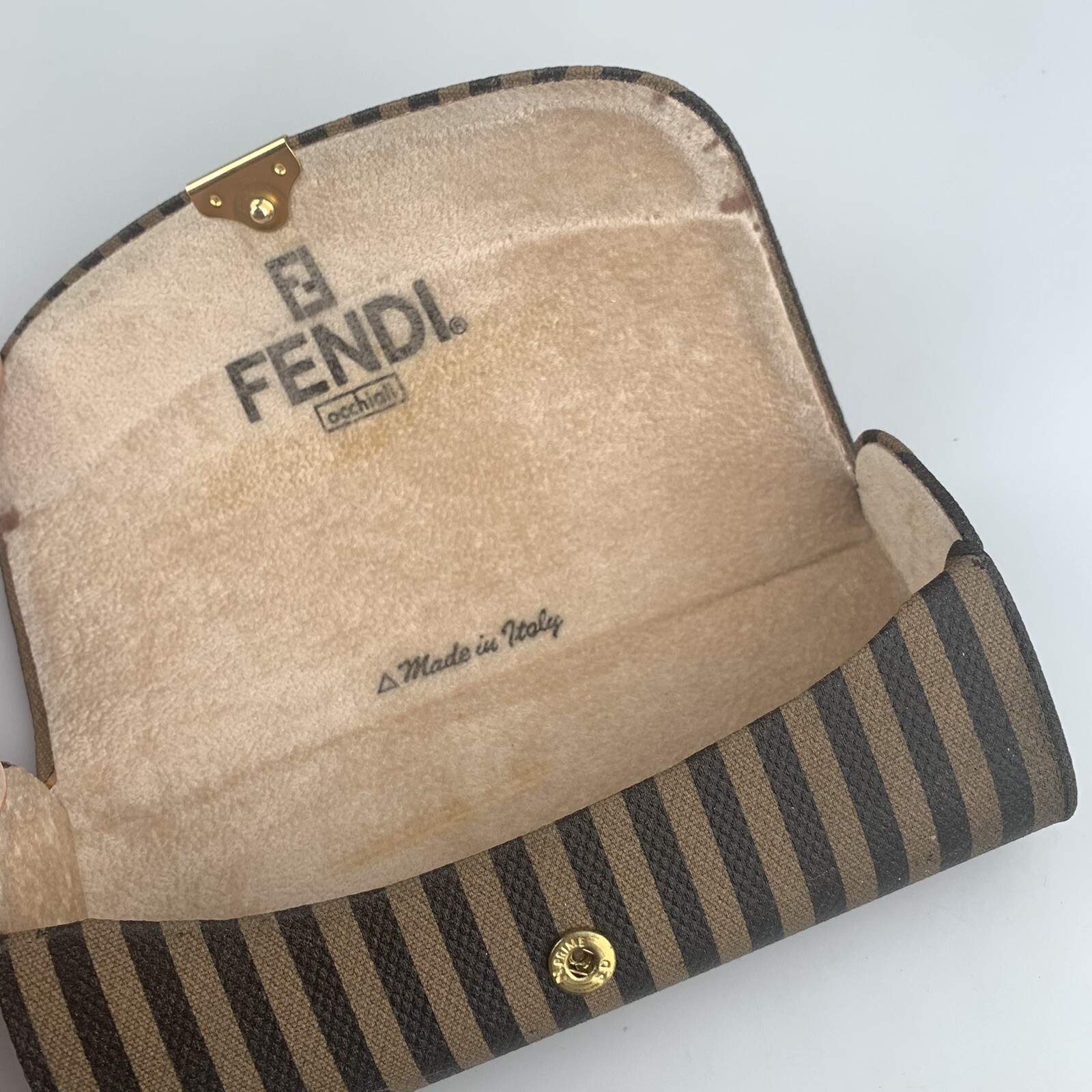 Fendi Occhiali Eyeglasses Sunglasses Case Stripe Vint… - Gem