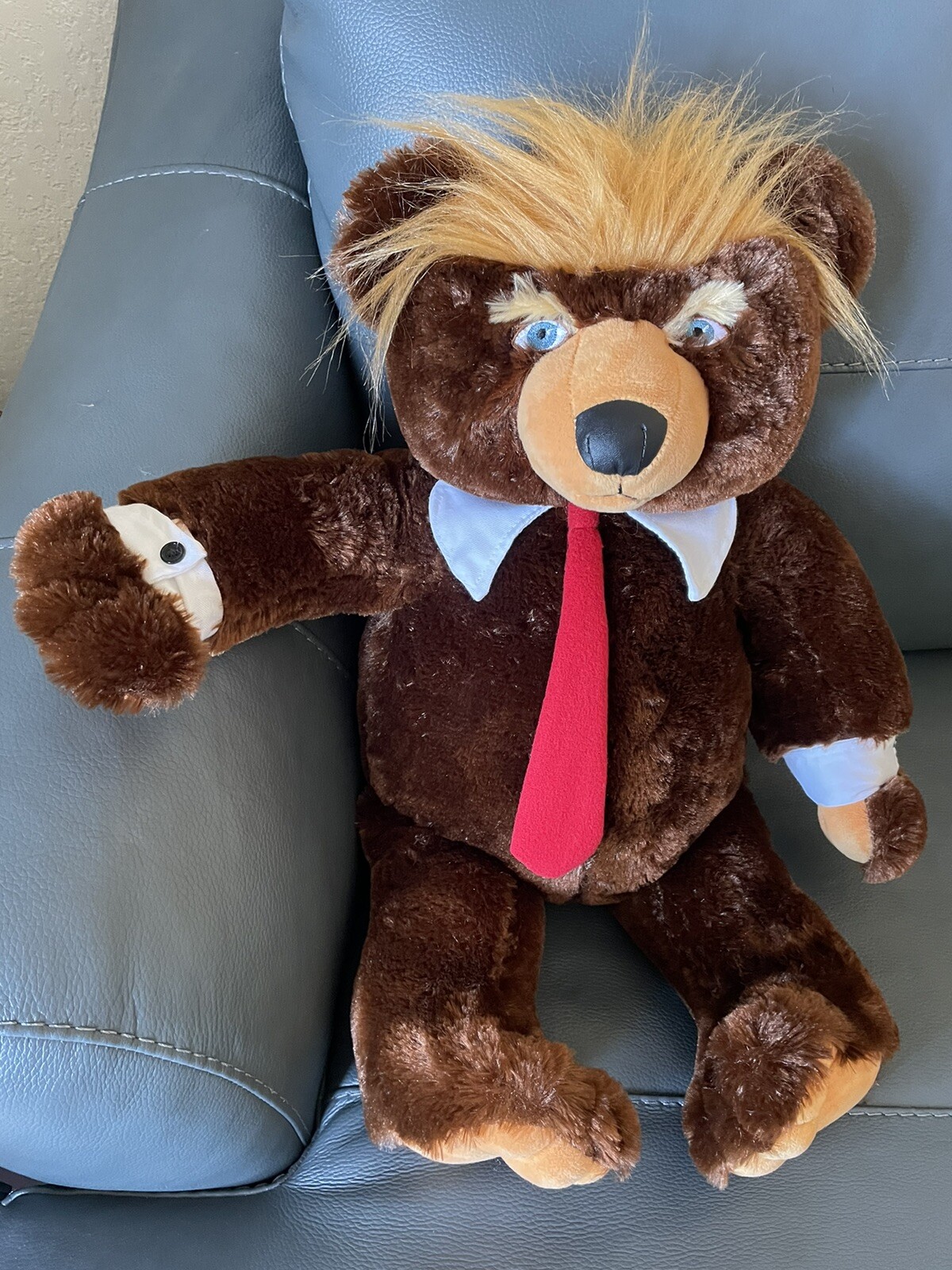22" Trumpy Bear Deluxe Plush with American Flag Cape Teddy Donald Trump ...