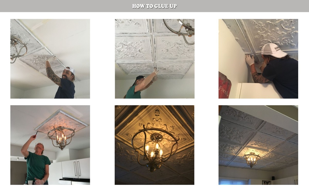 Tin Ceiling Tiles Installation AMERICAN TIN CEILINGS Pattern #2 In