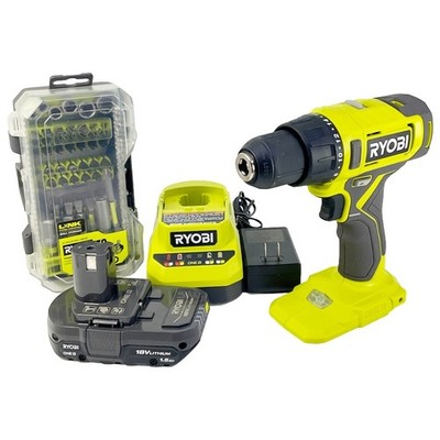 Ryobi PCL206 ONE+ 18V Cordless 1/2 in. Drill/Driver & 70 pc Impact ...
