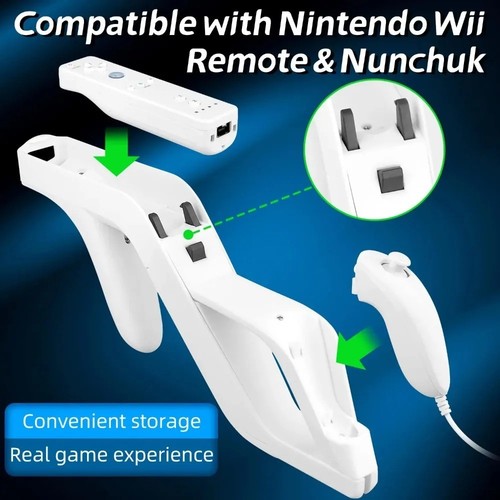 Detachable Zapper Gun for Nintendo Wii Remote & Nunchuk Shooting Game ...