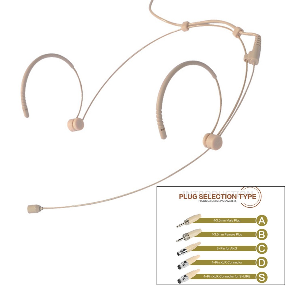 1* Microphone+2* Microphone Cover Headset Microphone Z-1810S Double ...