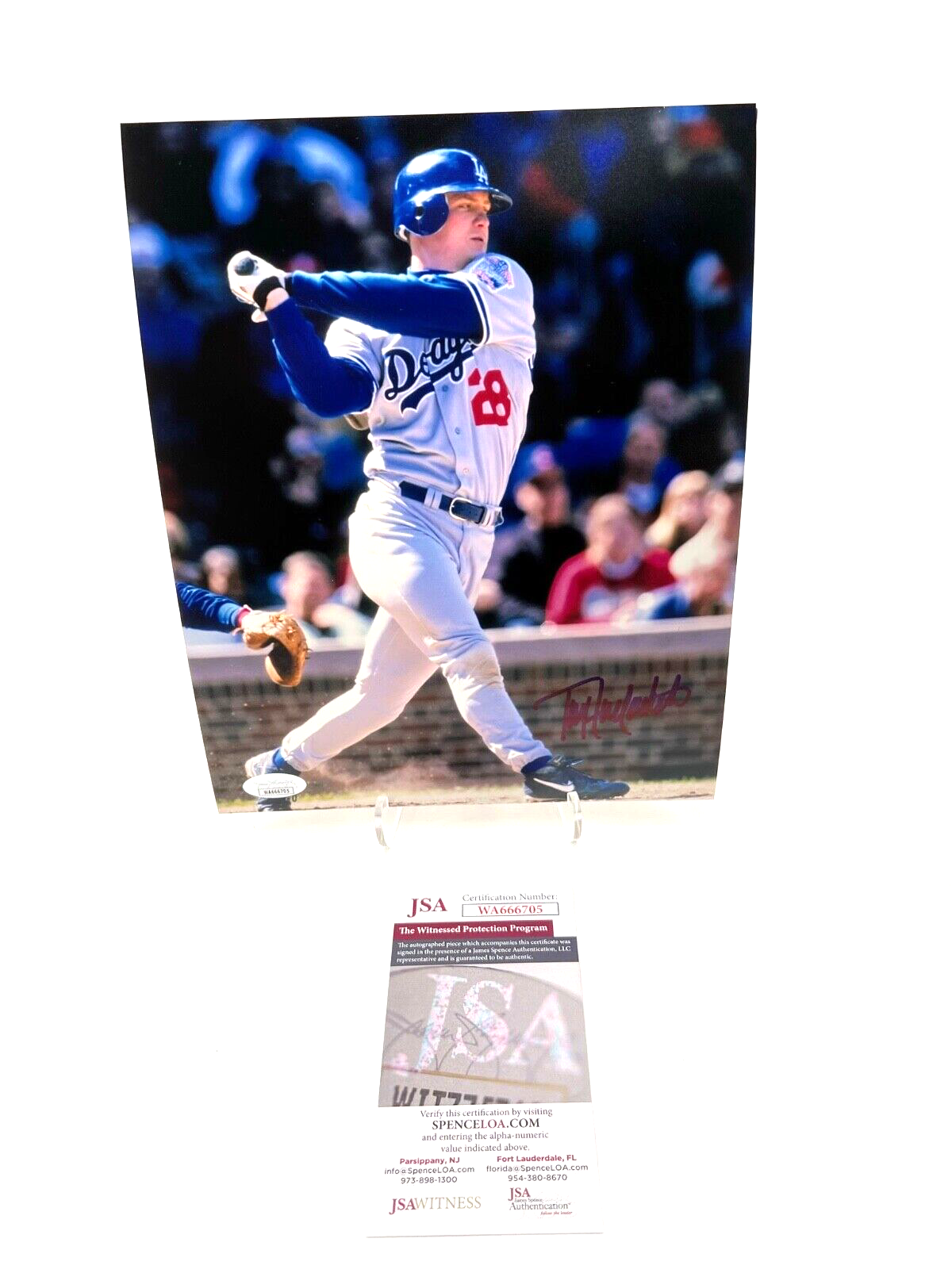 TODD HOLLANDSWORTH LOS ANGELES DODGERS AUTOGRAPHED 8X10 PHOTO JSA ...