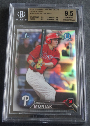 2016 Bowman Draft #BD-1 Mickey Moniak Phillies Refractor Baseball Card ...