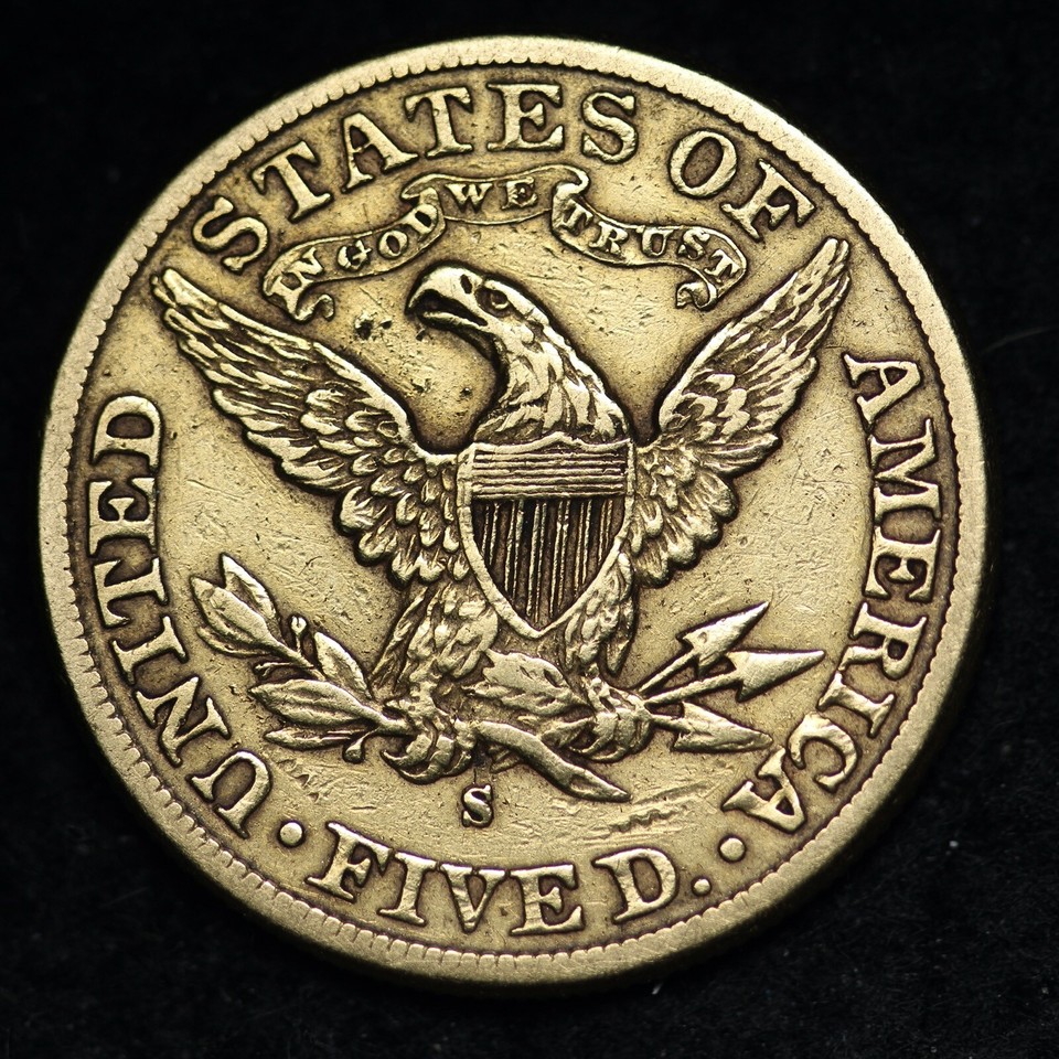 1887-S $5.00 Gold Liberty Half Eagle CHOICE AU E396 XHFZ | eBay