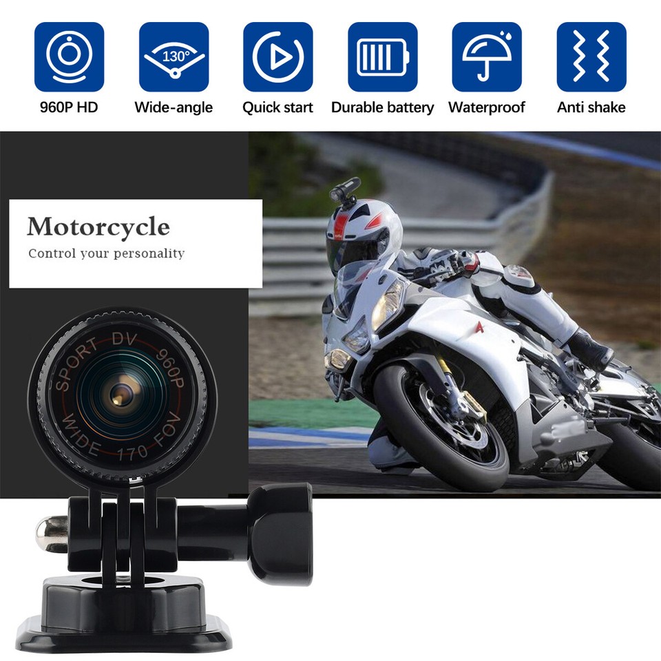 US 1080P HD Sports Action Camera MotorCycle Bike Handlebars Mini Cam w ...