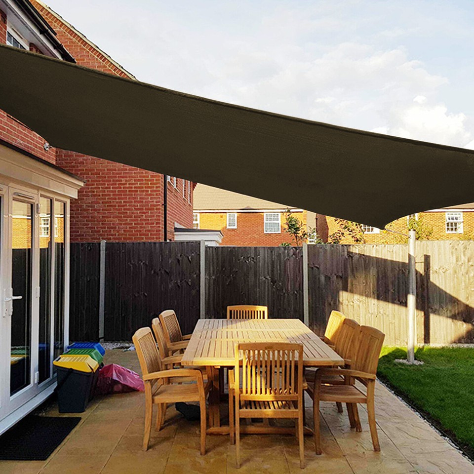 Rectangle Sun Shade Sail Canopy Shelter Shade Mesh Cover Patio Yard ...