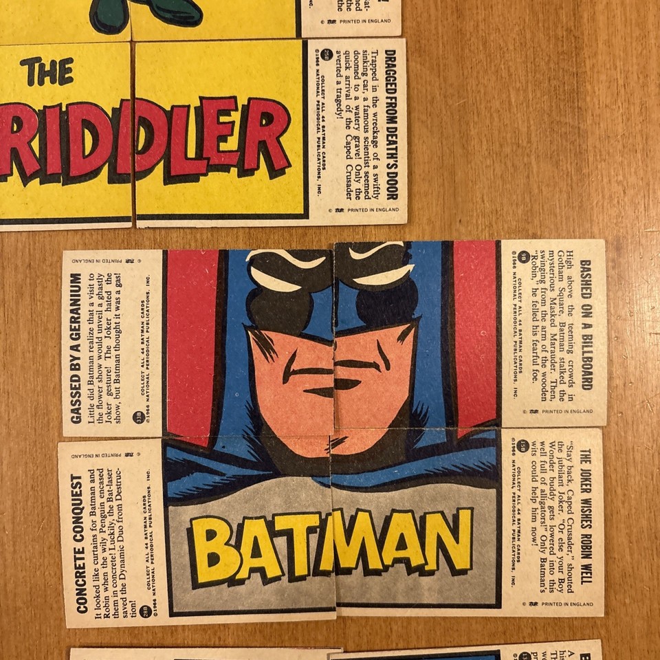 1966 A&BC Batman Blue Bat Cowl Back Rare 41/44 Card Set VG/FAIR CS60 | eBay