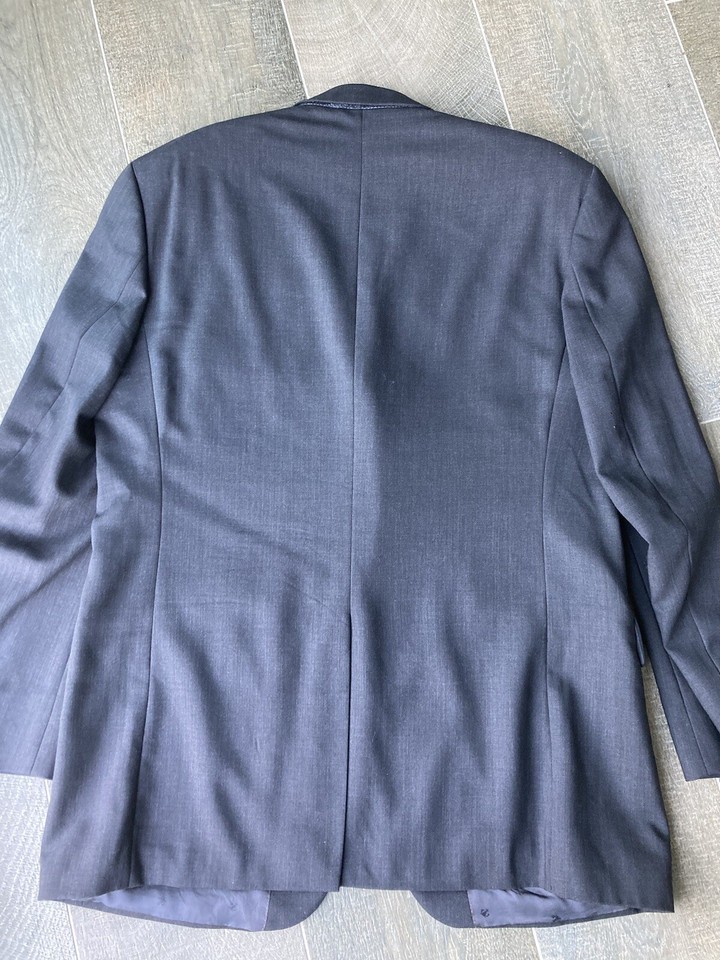 Men’s Jeff Banks Dark Grey Wool Suit Jacket 44 Inch Chest Long | eBay UK