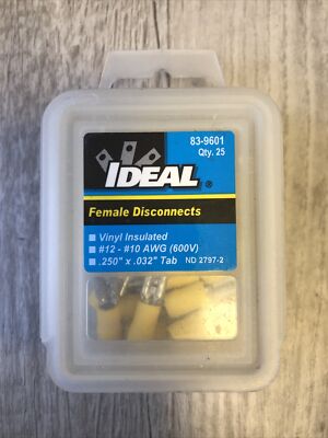 (25) IDEAL 83-9601 #12- #10 AWG INSULATED FEMALE DISCONNECT TERMINAL | eBay