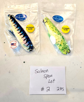 2 Spoons, Salmon , Trout - 2 baits with Trailer- Fishing Tackle #2 | eBay