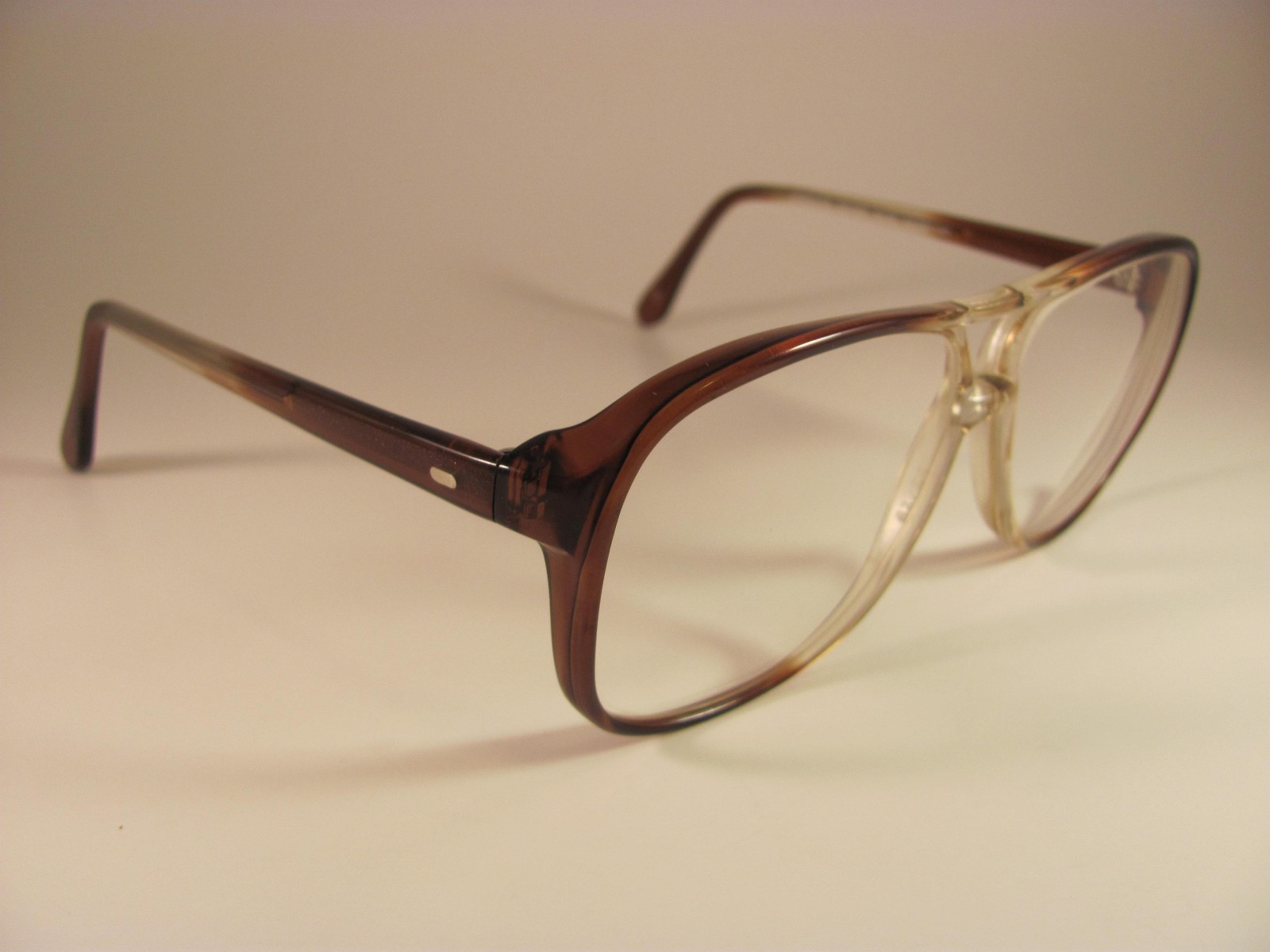 Vintage Kenmark Gallery Reggie Brown & Clear Fade Full-Rim RX Eyeglass ...