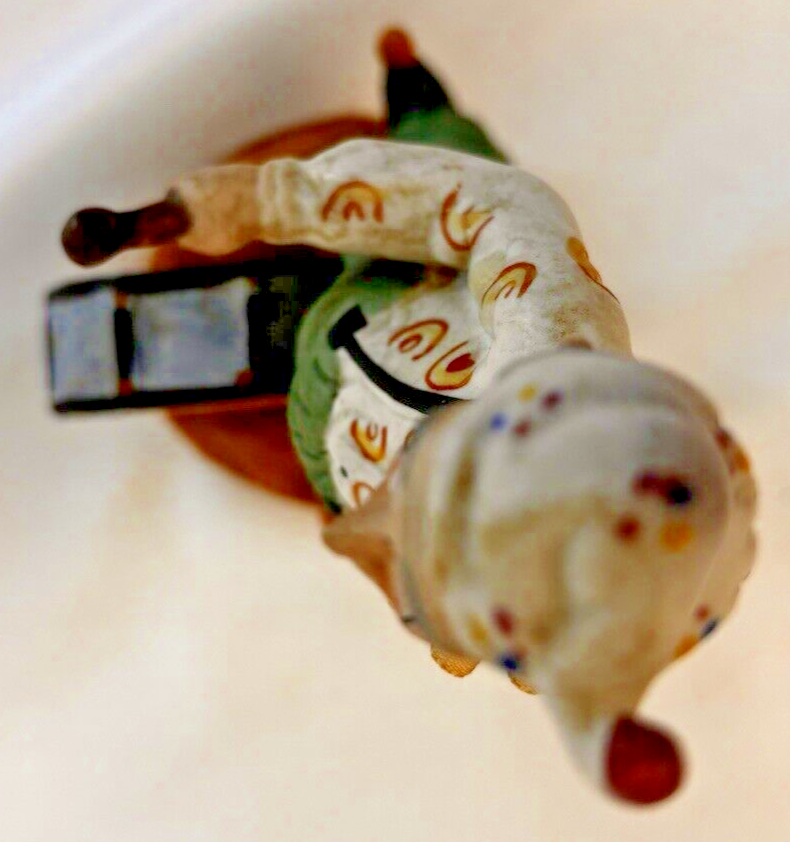 Pair of Clown Figurines playing instruments (violin and bass drum) | eBay