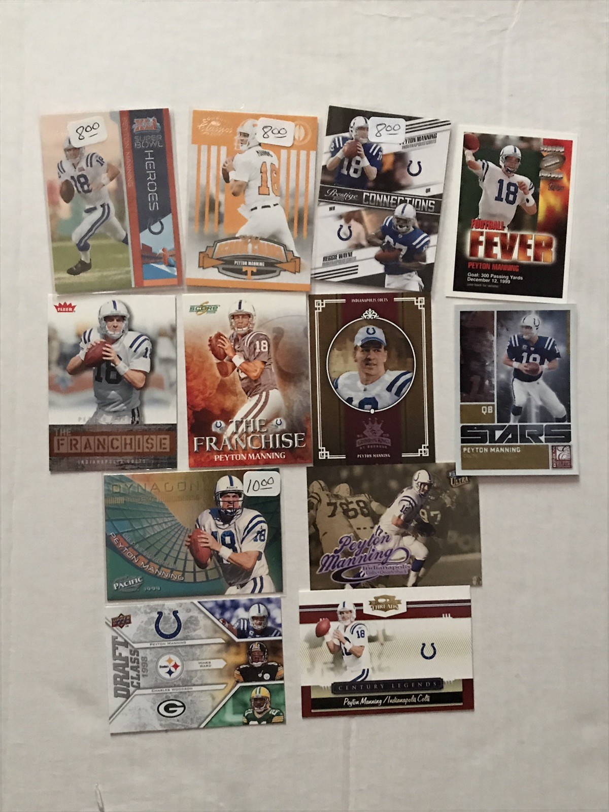 INDIANAPOLIS COLTS PEYTON MANNING 12 CARD SERIAL NUMBERED INSERT NFL ...