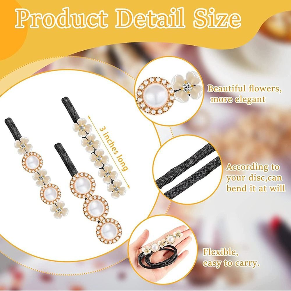 Shining Flowers French Hair Bun Shell pearls Twist Bun Girls Hair | eBay