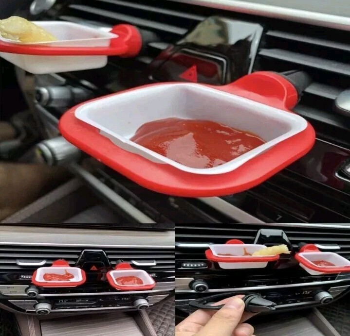 Saucemoto Dip Clip In Car Sauce Holder for Ketchup and Dipping Sauces 2 ...