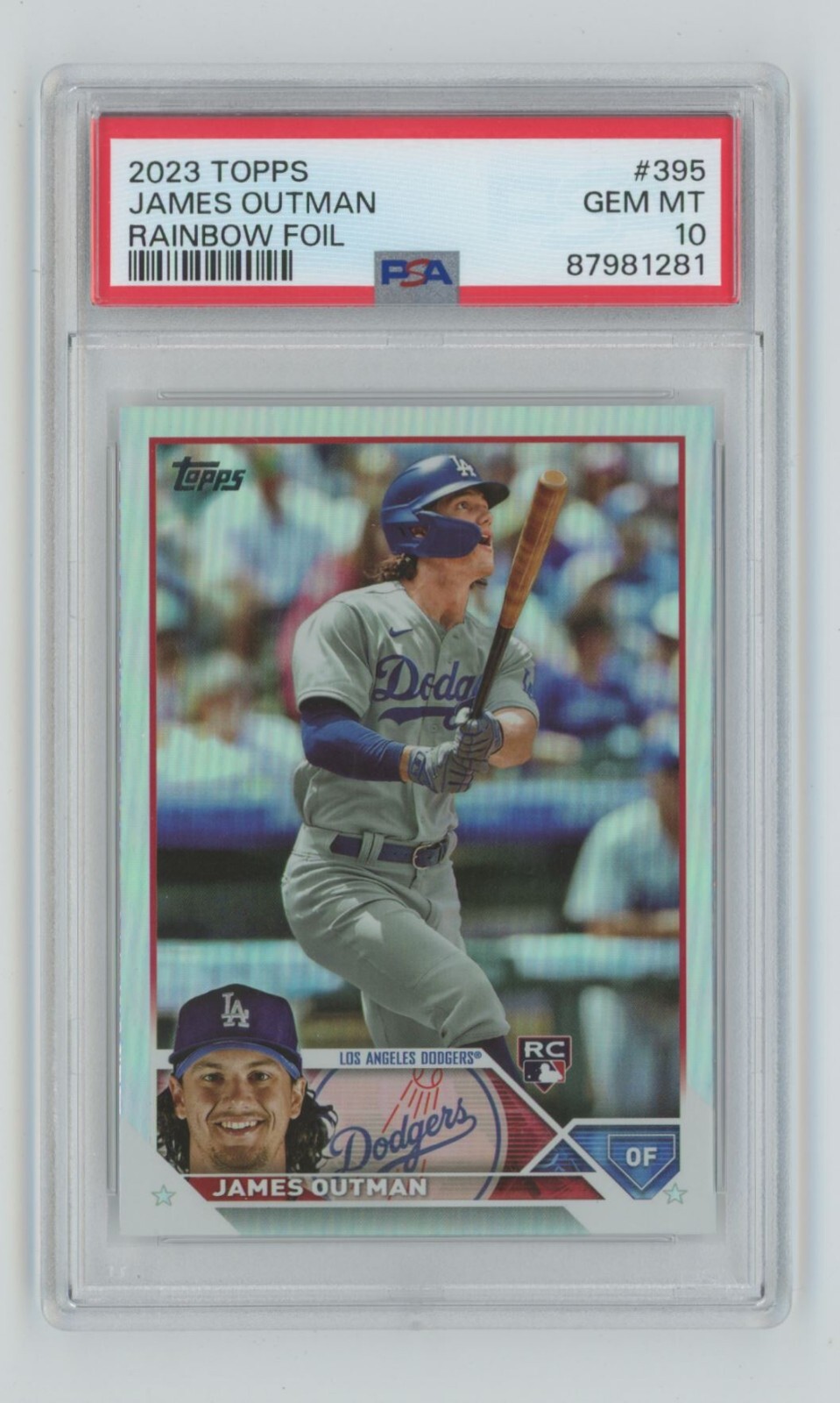 2023 Topps Baseball RC Rookie Rainbow Foil James Outman #395 GEM PSA 10 ...