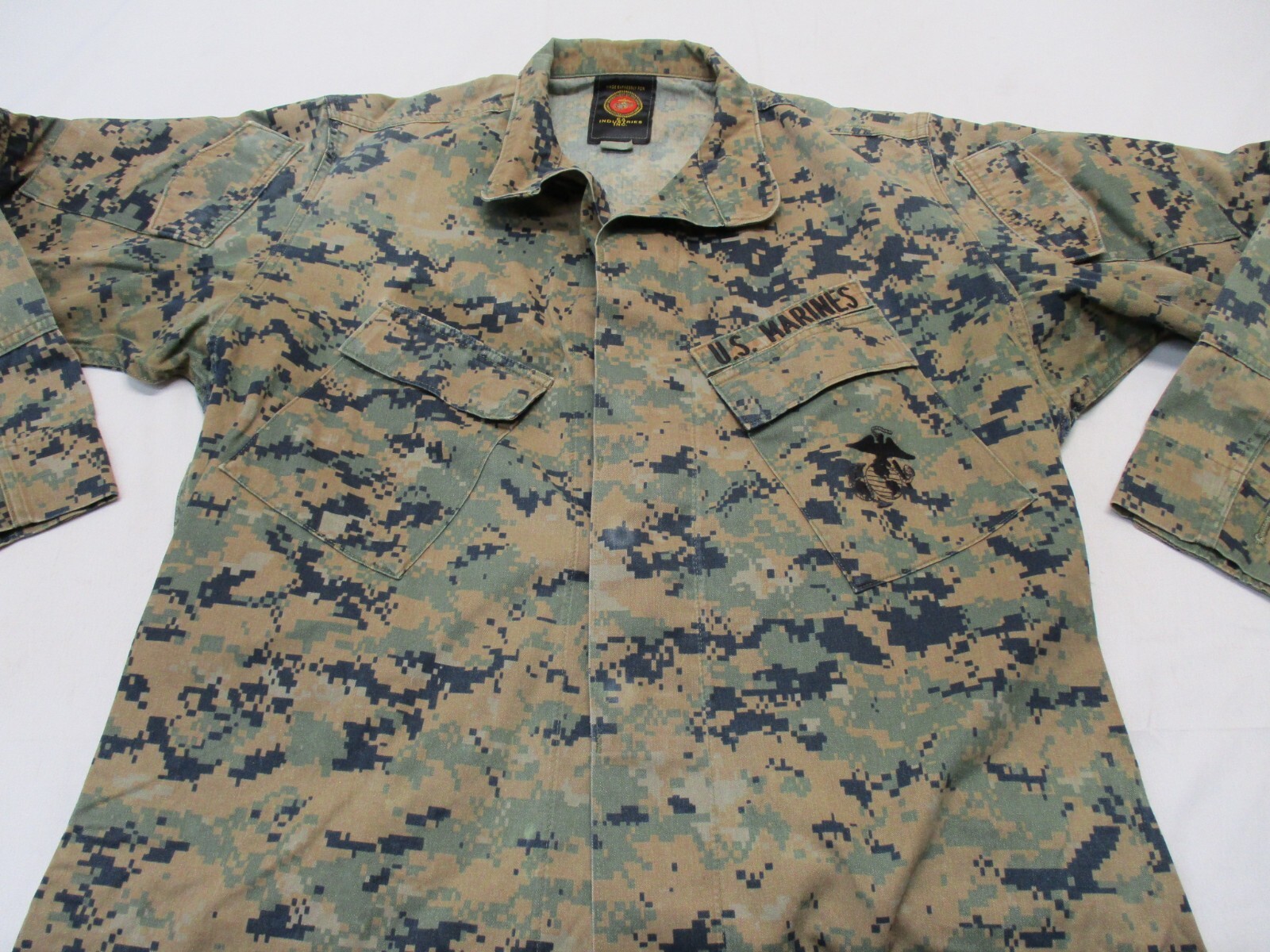 USMC WOODLAND MARPAT UNIFORM TOP UTILITIY CAMMIES SHIRT MARINE CORPS ...
