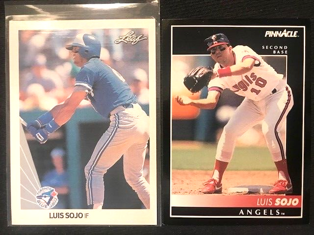 MLB - Luis Sojo 1990 Leaf & 1992 Pinnacle Baseball - Blue Jays/Angels ...