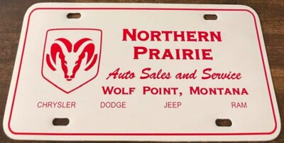 Northern Prairie Dealership Booster License Plate Wolf Point Montana ...