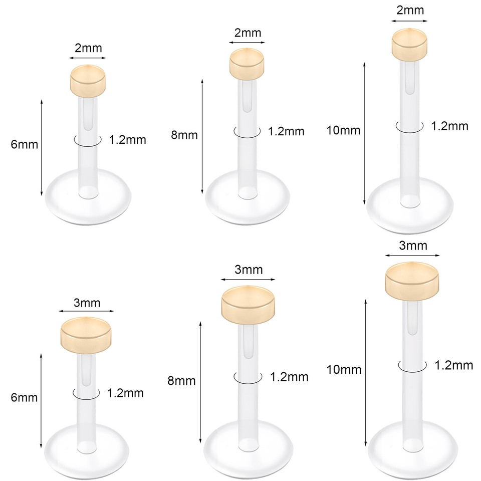 10 Pcs/Lot Acrylic Labret Lip Stud Flesh Round Ear Helix Monroe ...