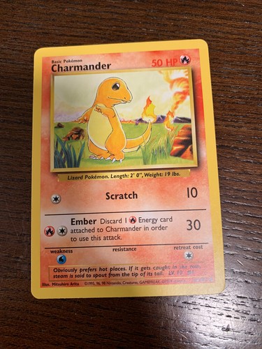 VERY RARE Charmander Pokemon Card Great Condition 1995 50 hp | eBay