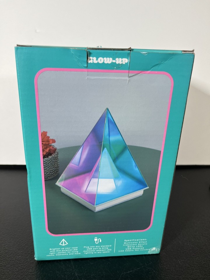 Infinity Pyramid Table Lamp, LED, Magical, Colorful Infinite Night ...