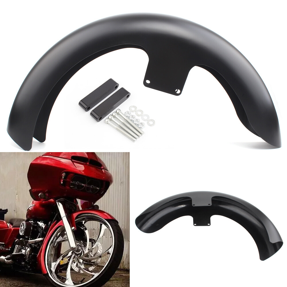 Matt Black 21" Wrap Around Front Fender For Harley Bagger Touring ...
