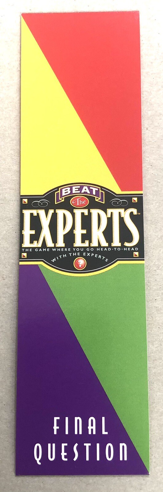 Beat The Experts Game 2003 Hasbro Replacement Part - Card Sleeve EUC | eBay